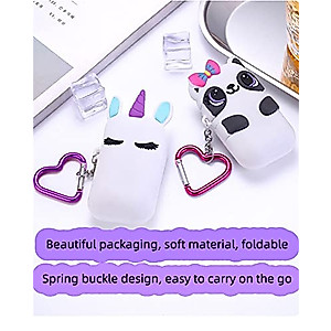 Collapsible Reusable Silicone Straws Portable Folding Drinking Straw Free with Travel Case & Cleaning Brush for Party Travel Household Cold or Hot Straws (B)