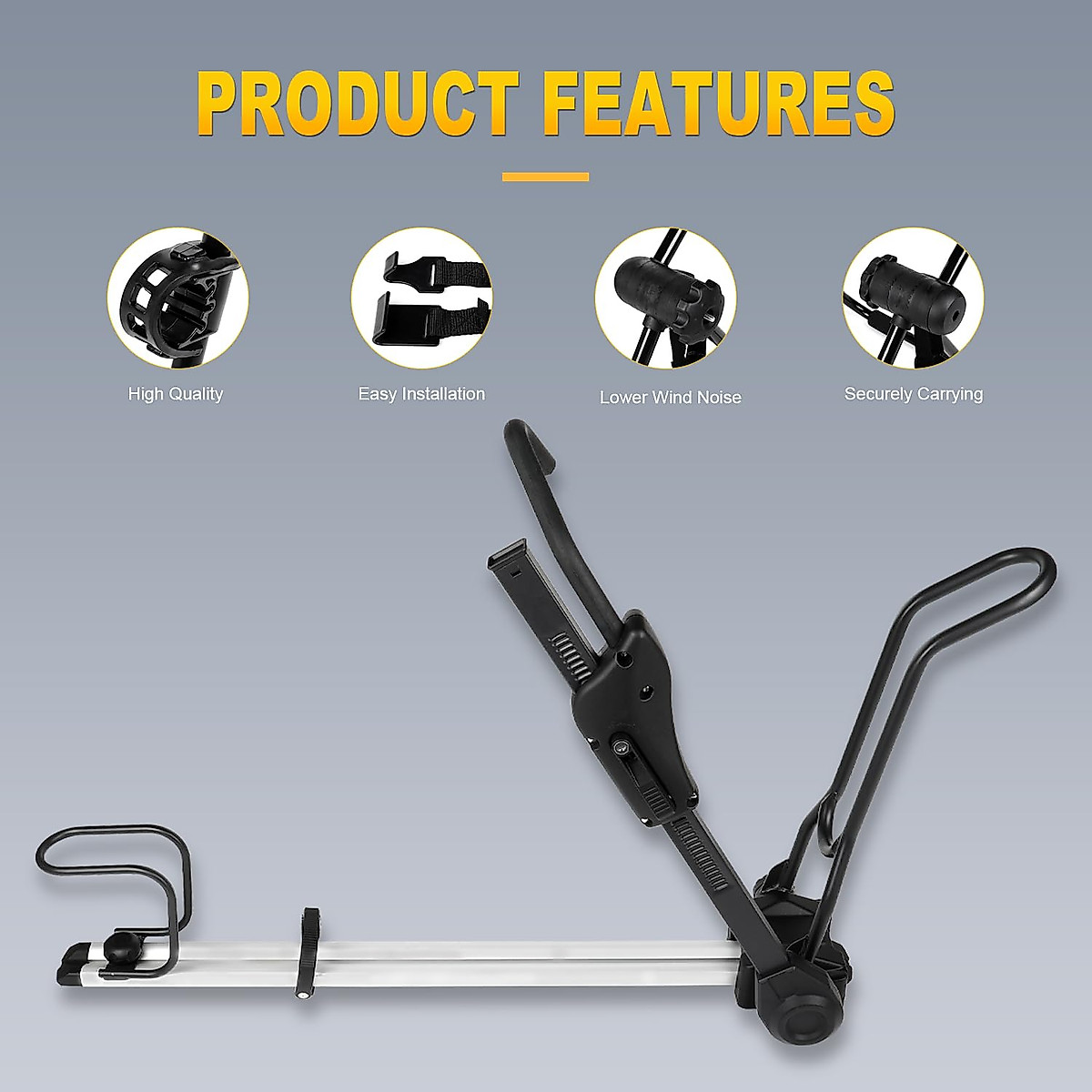 OCPTY Bike carrier Rooftop Upright Bike Rack Mounts for SUV Truck Van Car Rooftop Set of 1 Bike Roof Rack