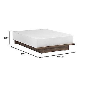 South Shore Holland Platform Bed (54/60''), Full/Queen, Natural Walnut