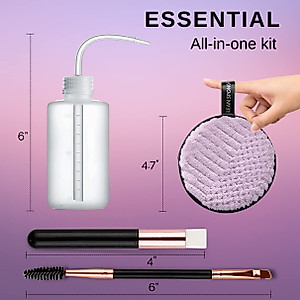 Eyelash Cleanser for Extensions Kit - Sensitive Lash Wash for Eyelash Extensions and Natural Lashes | Oil FREE Makeup & Mascara Remover Lash Cleaner Shampoo - Salon and Home Use (60 ml)