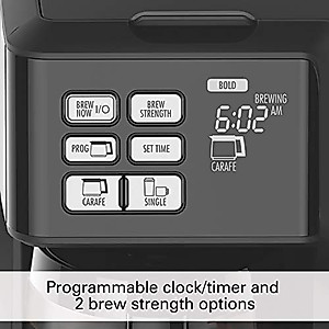 Hamilton Beach (49976) Coffee Maker, Single Serve & Full Coffee Pot,Compatible withK-Cup Packs or Ground Coffee, Programmable, FlexBrew, Black (Renewed)