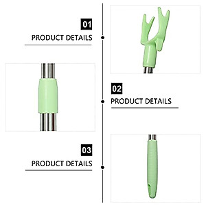 Veemoon 2pcs Closet Pole with Hook Telescoping Long Reach Stick Stainless Steel Clothing Hanger Garment Pole for Closet Shelf Ceiling