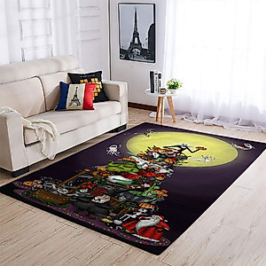 Nightmare Before Christmas Jack Skellington Area Rug – Perfect Christmas Decorations for Halloween, Christmas Nursery Rug, Washable Rugs for Living Room, Bedroom Rug, 8x10 Area Rug (84*60 inches)