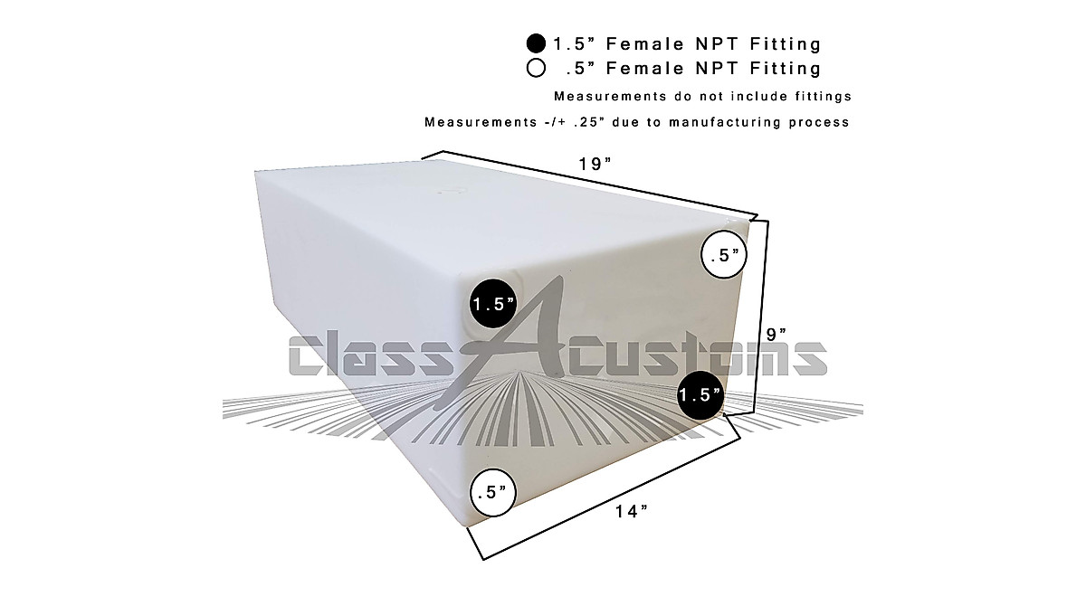 Class A Customs | RV Fresh and Gray Water Tank | Combo Pack (10 Gallon ...