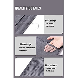 Hanging Bra Closet Organizer and Storage Pockets Wall Organizer 24 Pockets Enlarged Hanging Mesh Pockets Dual Sided Wall Closet Underwear,Bra,Socks,Accessories with Hanger (Grey)