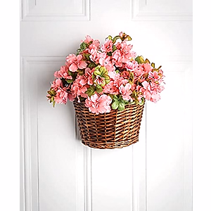 The Lakeside Collection Hanging Wicker Wall Basket with Plastic Liner for Indoor Display