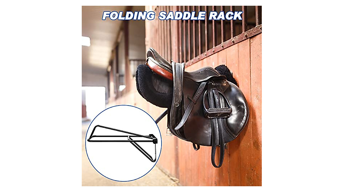 Dunzy 2-Piece Folding Saddle Rack Wall Mount for Horse Stables