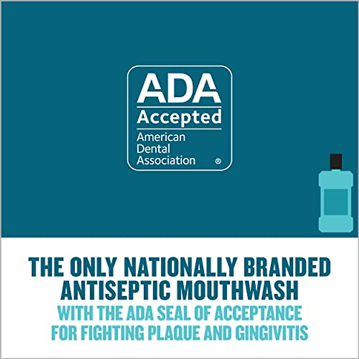 Listerine Ultraclean Oral Care Antiseptic Mouthwash, Everfresh Technology to Help Fight Bad Breath, Gingivitis, Plaque & Tartar, ADA-Accepted Tartar Control Oral Rinse, Arctic Mint, 1 L