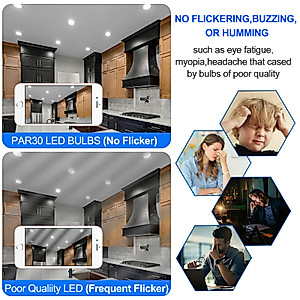 Energetic 10 Pack PAR30 LED Bulbs, Flood Light Outdoor Indoor 75 Watt Equivalent 10W Dimmable,5000K Daylight,1000 Lumens,E26 Base,IP65 Waterproof LED Recessed Light Bulbs for Security