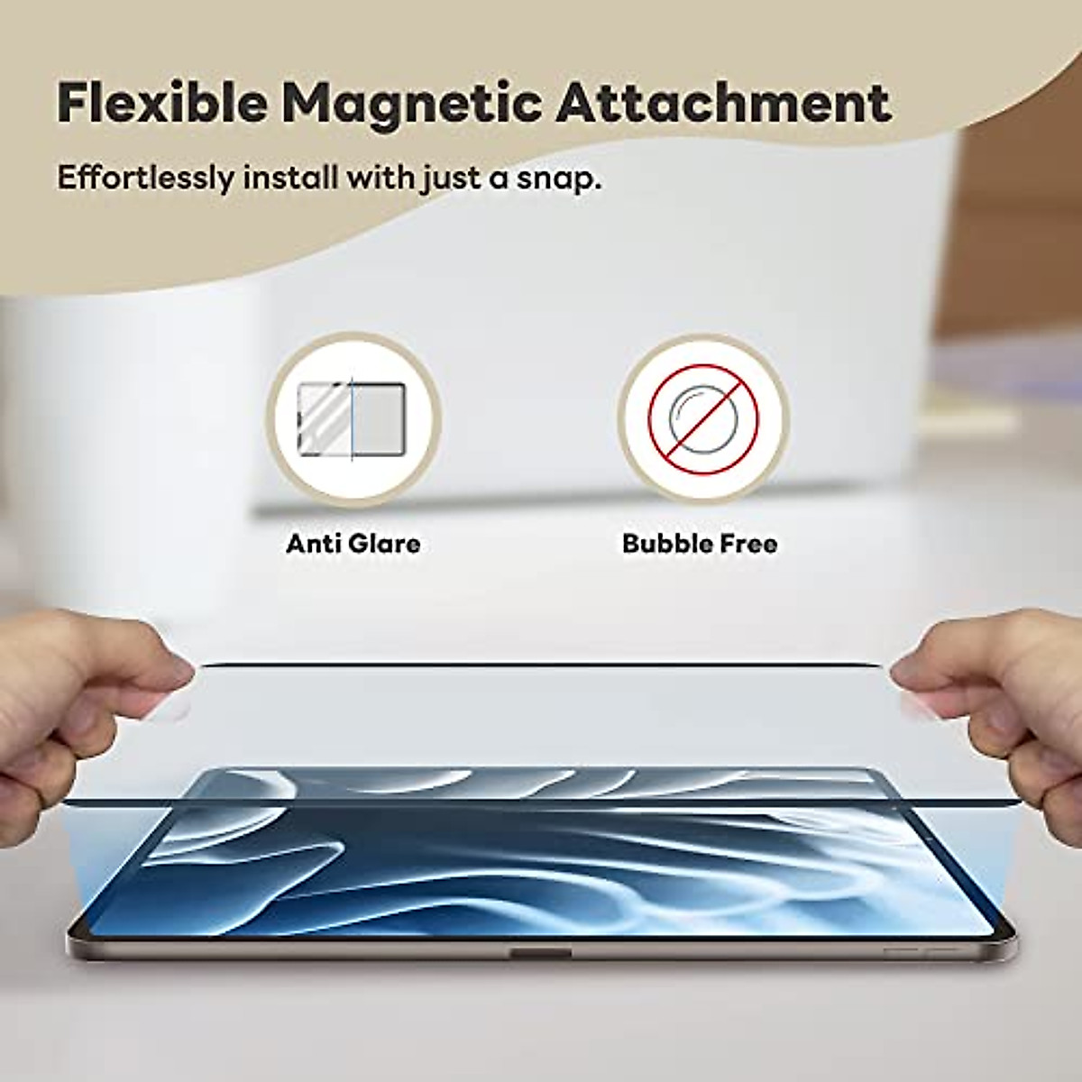 EIP Paperfeel Magnetic Screen Protector Compatible with iPad 9/8/7 (10.2-Inch, 2021/2020/2019 Model, 9th/8th/7th Generation), Anti-Glare, Easy Install, Detach and Clean, Draw and Sketch Like on Paper