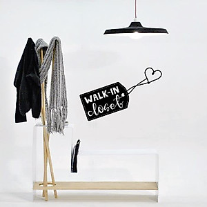 Walk in Closet - Tag Price Tag Closet Signage Closet Wall Decor Cute Heart Design Dress Tag Vinyl Wall Art Decal Sticker Home Closet Area Dressing Room Dressing Area Wardrobe Cabinet Size (4x10 inch)