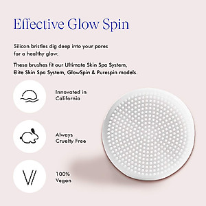 Vanity Planet Replacement Silicon Facial Brush Head compatible with Ultimate Skin Spa & GlowSpin, Water Resistant, Quick-Drying