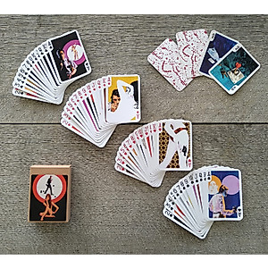 FLONZGIFT Spy Crime Fiction Playing Cards (Poker Deck 54 Cards All Different) Vintage Retro Magazine Covers Illustration Spies Agents Pulp Fiction