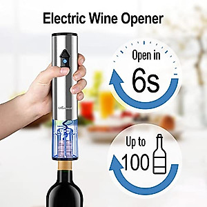 AMIUZ Electric Wine Opener, Battery Operated Corkscrew, Automatic Bottle Opener, Wine Gift Set
