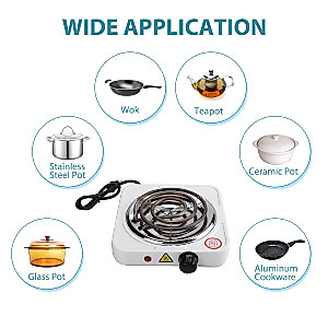 500W-1000W Compact & Portable Electric Hot Plate - Single Burner Kitchen Stove for Dorm & Travel Use - Fast Heating Cooktop