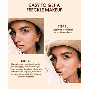 Sumeitang Freckle Pen, 4 Colors Kit - Natural Lifelike Faux Freckle Makeup Pen, Waterproof Long Lasting, Create Sunkissed Skin(4Pack)