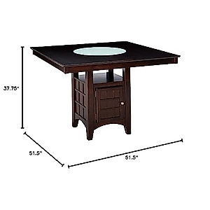 Coaster Gabriel Counter Height Dining Table with Storage Pedestal Base Cappuccino