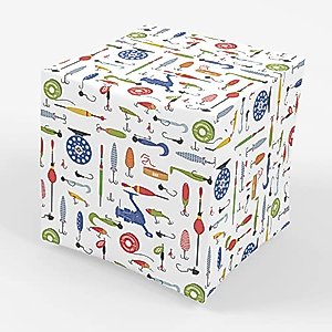 Stesha Party Fishing Tackle Gift Wrap Present Wrapping Paper Men - 30 x 20 Inch (3 Sheets)