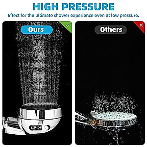 Marbrasse High Pressure Shower Head, 3-Settings Handheld Showerhead with ON/Off Full Shutoff Push Button and Switch to Control Flow, Angle-Adjustable Water Saving Body Sprays(Chrome)