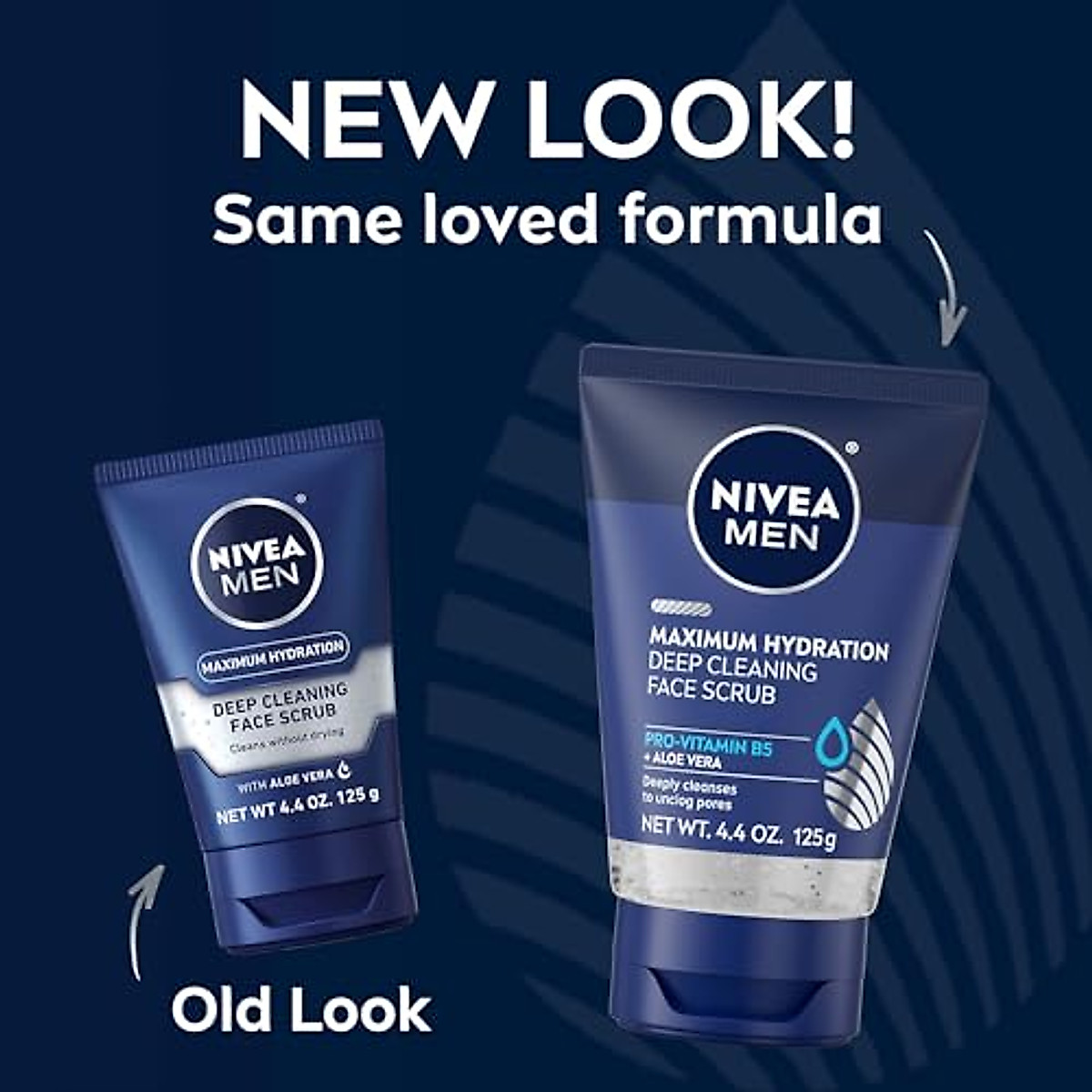 NIVEA MEN Maximum Hydration Deep Cleaning Face Scrub With Aloe Vera, 3 Pack of 4.4 Oz Tubes