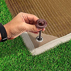 Camp'N - 8 Pack 6" Patio Rug Stakes-Low Profile High Strength Rust Proof ABS - Used for Rugs, Tents, Tarps, RV Mats