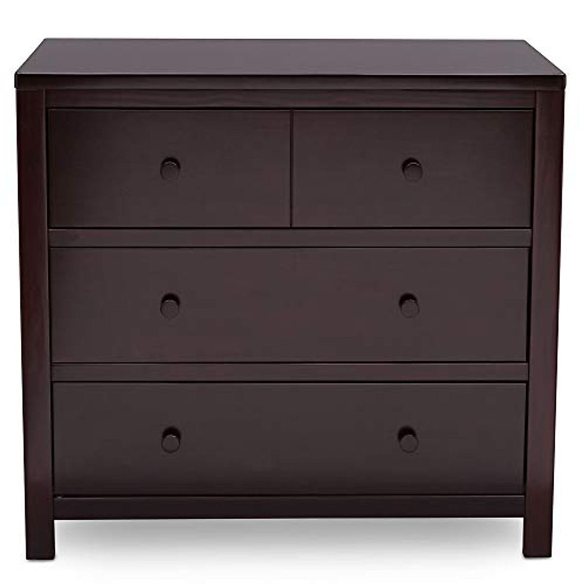 Delta Children Wood Unisex Nursery 3 Drawer Single Dresser - Dark Chocolate Brown