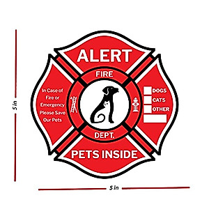 Pet Alert Sticker, Double-Sided, 6 Rescue Pet Decals, Pet Alert Stickers for House Home Window Pet Door-Emergency Pet Kit, UV Resistant-Waterproof