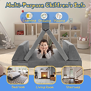 LFCREATOR Modular Kids Couch Sofa,Kids Sofa Couch for Toddler and Baby Playroom/Bedroom, Toddler & Baby Couch for Play & Lounging,Ideal for Boys & Girls. Model