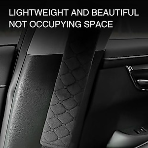 gunhunt 2 PCS Car Seat Belt Shoulder Cover, 9.8" x 2.3" Crystal Velvet Extended Shoulder Neck Pad Protector, Seat Shoulder Strap from Seat Belt Friction, Universal for Cars Accessories (Black)