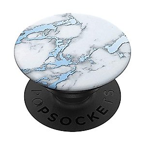 Marbled White And Light Blue Design PopSockets PopGrip: Swappable Grip for Phones & Tablets