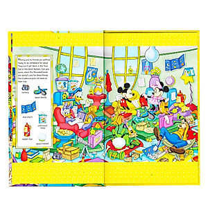 Minnie Mouse Mini Backpack for Girls - Bundle with 11 Inch Minnie Backpack, Disney Look and Find Activity Cards Tin Lunch Box with 2 Disney Hidden Pictures Board Booklets