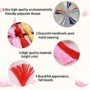 BOROLA 25 Pcs Handmade DIY Tassels 13cm/5 Inch Silky Soft Craft Mini Tassels for DIY Projects, Jewelry Making, Decoration, Bookmarks (Blue)