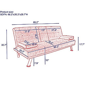 LTT Futon Sofa Bed, Sleeper Sofa, Folding Sofa Bed Dual-Purpose Multi-Functional Folding Bed Suitable for Small Space Configuration Apartment Dormitory