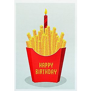 BingBling French Fries Birthday Card 4.5" x 6.5"