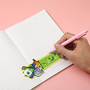 108 Pieces Halloween Bookmark Rulers for Kids Students Ghost Pumpkin Cartoon Animal Halloween Theme Pattern Prints Page Markers for Trick or Treat Prizes Classroom Rewards Holiday Party Decorations