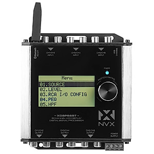 NVX XDSP66BT 6-Channel X-Series 15 Band Parametric EQ Digital Signal Processor (DSP) with 2.75" LCD Display and Includes Bluetooth USB Adapter for Music Streaming