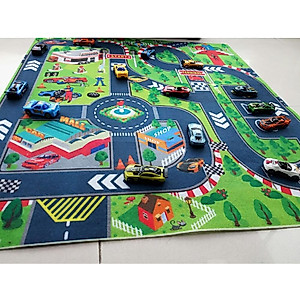 Road Playmat Toy,Kids Carpet Playmat,Great for Playing with Cars and Toys,Children Educational Road Traffic Play Mat- Learn and Have Fun Safely