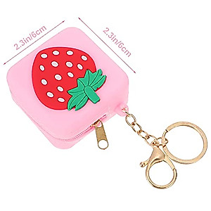Bag Organizer for Purse 4pcs Key Earbuds Gift Bag Keyring Coin Earphone Purse Mini Girls Cartoon Wireless Women with Headphones Protector Headphone Strawberry Cover Covers for