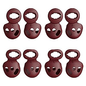 (4 Pairs) Seltureone Compatible for Samsung Galaxy Buds Live Ear Tips, Non-Slip Sound Leakproof Earbuds Cover Accessories for Galaxy Buds Live, Wine Red