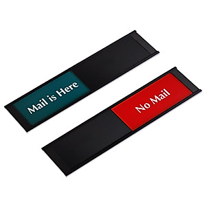 SmartSign Mail Is Here/No Mail Slider Sign | 2.25" x 10" Plastic Black