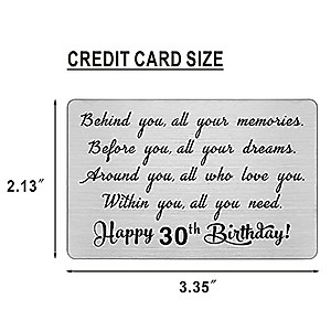 30th Year Old Happy Birthday Gifts, Funny 30th Birthday Gifts for Women Men Him Her, Engraved Wallet Insert Card Decorations Present