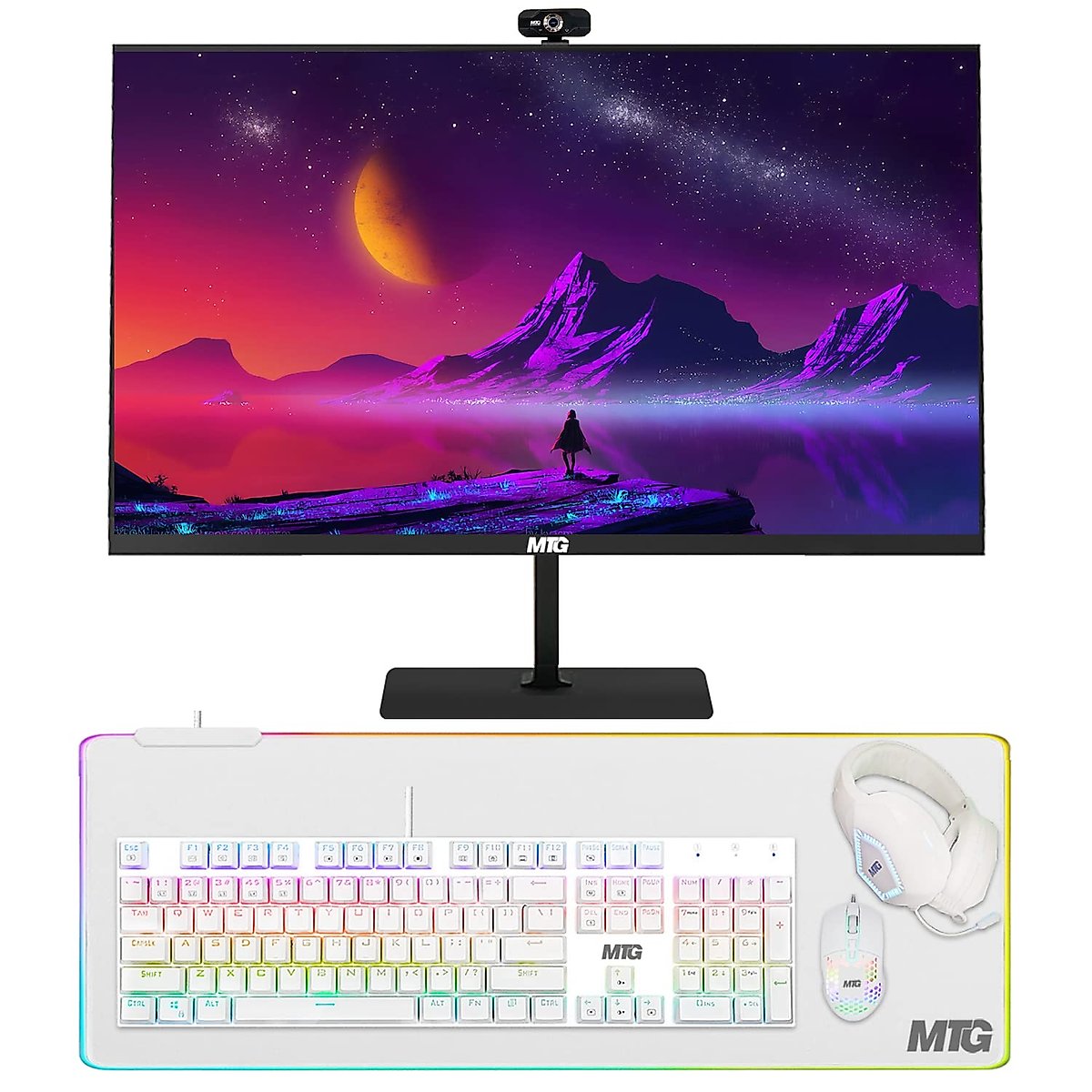 All in one Desktop Computer, TechMagnet Cheetah 6, Intel Core i5 6th Gen 2.5 GHz, 16GB DDR3, 240GB SSD, New 24 inch LED, MTG Gaming Kit with Webcam, Windows 10 Pro (Renewed)