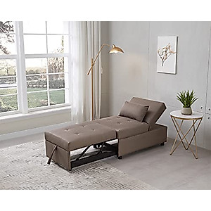 Kings Brand Furniture - Multi-Function Ottoman, Sofa Bed Sleeper, Convertible Chair, Dark Grey