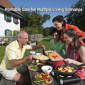 Cusimax Hot Plate Portable Electric Stove Countertop Single Burner with Adjustable Temperature Control & Non-Slip Rubber Feet, 7.4” Cooktop for Dorm Office Home Camp, Compatible for All Cookwares