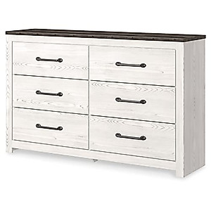 Signature Design by Ashley Gerridan Coastal 6 Drawer Dresser, Two Tone White