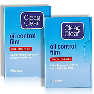 Oil Control Film Replacment for Clean & Clear Oil-Absorbing Sheets,2 Pack(total 120sheets)Oil Blotting Sheets For Face,9%Larger Makeup Friendly High-performance Handy Face Blotting Paper for Oily Skin