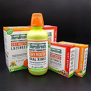 TheraBreath Dry Mouth Dentist Formulated Sugar-Free Lozenges, Mandarin Mint, 24 Count