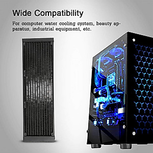 12 Pipe Heat Exchanger Radiator, Liquid Cooler with Water Separator, G1/4Thread Copper Fin Water Cooler Tube for PC CPU Water Cool System Computer(360mm)