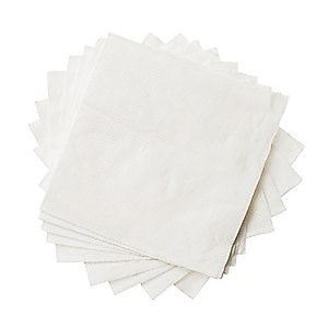 Crystalware, Beverage Paper Napkins, 1 Ply Cocktail Napkin, Bulk Package, White (1000-Napkins)