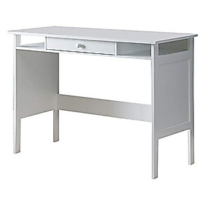Kings Brand Furniture Home & Office Parsons Wood Desk with Drawer, White